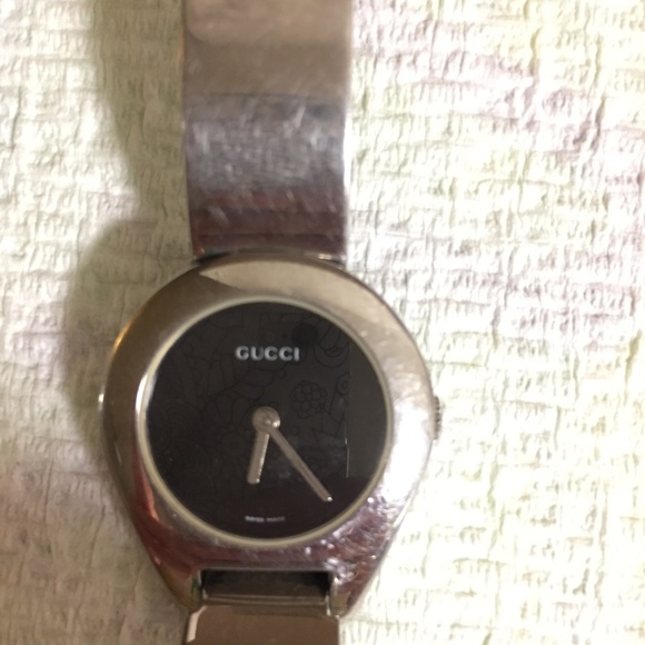 Gucci | Accessories | Gucci Silver Bangle And Buckle Watch | Poshmark